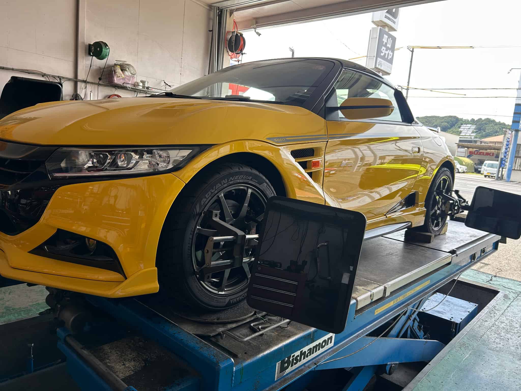 S660のアライメント調整 | 商品情報 | 新着情報 | 【公式】平山タイヤサービス｜福山市のタイヤ交換サービス